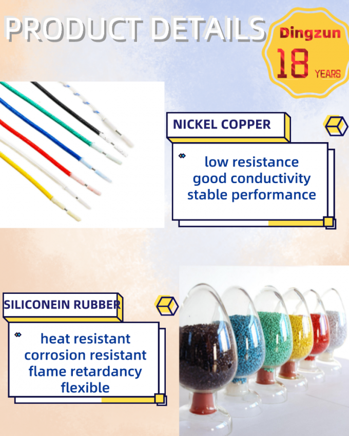 Silicone Rubber Insulation Fiberglass Weave Fire Resistant Cable For ...